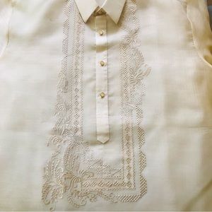 Shirts | Cream Beige Pina Silk Barong Tagalog With Classic Embroidery ...
